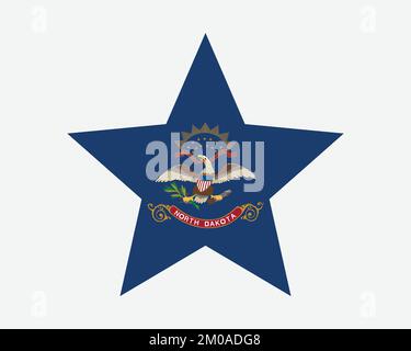 North Dakota US state flag map, chaotic particles pattern in the colors ...