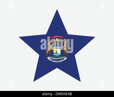 Michigan states with symbol icon of American robin vernor mastodon ...