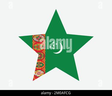 National Flag of Turkmenistan. Turkmenistani Country Flag. Turkmen ...