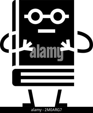 book stationery character glyph icon vector illustration Stock Vector ...