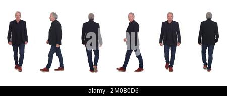 various poses of same men walking on white background Stock Photo - Alamy