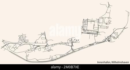 Street roads map of the INNENHAFEN DISTRICT, WILHELMSHAVEN Stock Vector ...