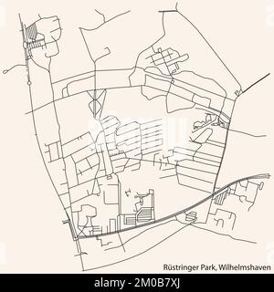 Street roads map of the RÜSTRINGER STADTPARK DISTRICT, WILHELMSHAVEN ...