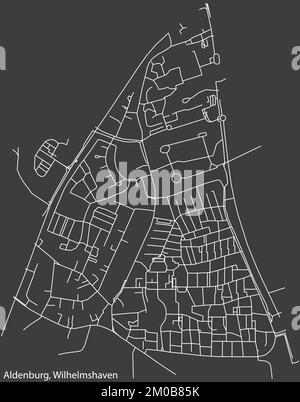 Street roads map of the ALDENBURG DISTRICT, WILHELMSHAVEN Stock Vector ...