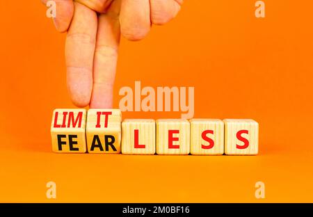 Fearless and limitless symbol. Concept word Fearless and limitless on ...