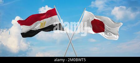 Japan and Egypt flags. 3D Waving flag design. Japan Egypt flag, picture ...
