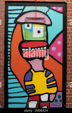 Cartoon character mural in Hochelaga neighborhood in Montreal, Quebec ...