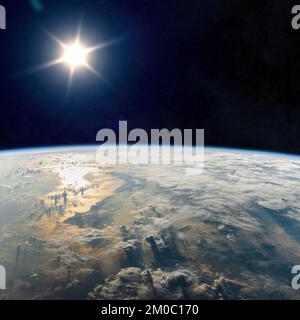 High resolution satellite view of Planet Earth, focused on Eurasia ...