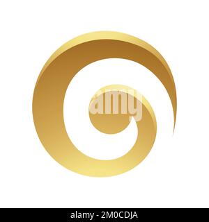 Golden Abstract Swirly Circle Icon on a Black Background Stock Vector ...