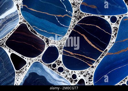 Ultramarine blue Lolite marble abstract background. Decorative acrylic ...