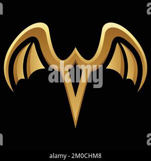 Golden Glossy Bat Wings on a White Background Stock Vector Image & Art ...