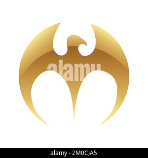 Golden Glossy Eagle Icon on a Black Background Stock Vector Image & Art ...