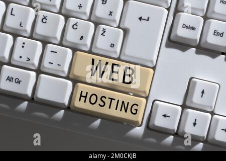 Text showing inspiration Web Hosting, Conceptual photo The activity of ...
