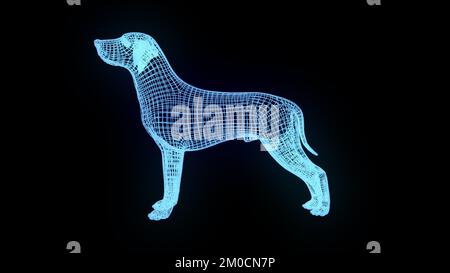 Dog wireframe. Computer generated 3d render Stock Photo - Alamy