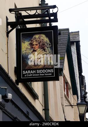 Public house sign, Sarah Siddons a craft union free house, Brecon ...
