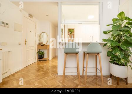 A serving hatch in a modern kitchen in a home in the UK Stock Photo - Alamy