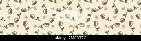 Natural allotment floral vector border. Seamless garden growing floral ...