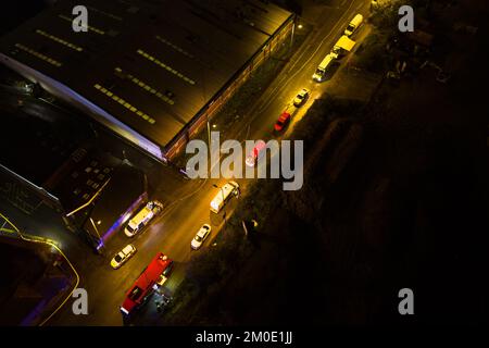 Lower Walsall Street, Wolverhampton, December 6th 2022 - A huge fire ...