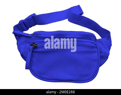 Blue waist bag for women, isolated on white. Clipping path included ...