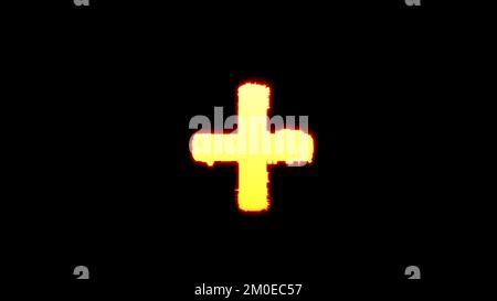 Plus burning sign isolated on black Stock Photo - Alamy