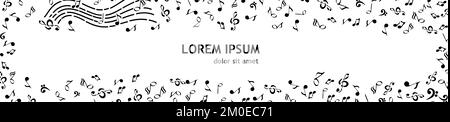 Falling music notes, musical background. Vector illustration isolated ...