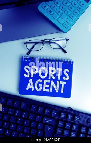 Inspiration showing sign Sports Agent, Internet Concept person manages ...