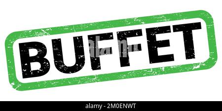 BUFFET text written on green-black rectangle stamp sign Stock Photo - Alamy
