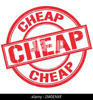 CHEAP text written on red trapeze stamp sign Stock Photo - Alamy
