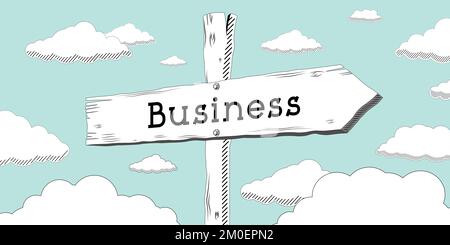 Business - outline signpost with one arrow Stock Photo - Alamy