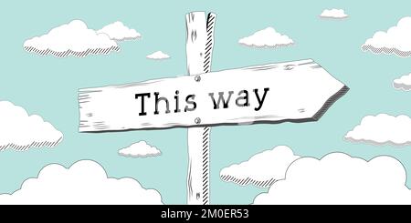 One way - outline signpost with one arrow Stock Photo - Alamy
