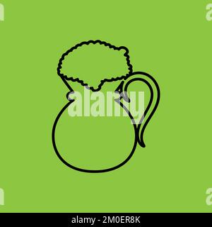 Turkish Ayran icon, Fast Food Concept, Flat Style. - Vector. Vector ...