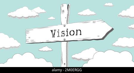 Vision - outline signpost with one arrow Stock Photo - Alamy