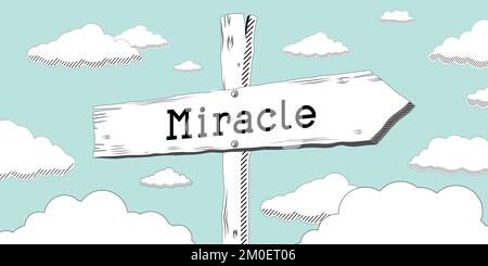 Miracle - outline signpost with one arrow Stock Photo - Alamy