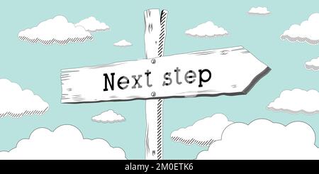 Progress - outline signpost with one arrow Stock Photo - Alamy