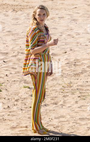 Jodie Comer is spotted filming for Killing Evev in Margate, Kent Stock ...