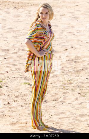 Jodie Comer is spotted filming for Killing Evev in Margate, Kent Stock ...