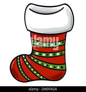 Christmas sock for gift illustration on white background. JPEG ...