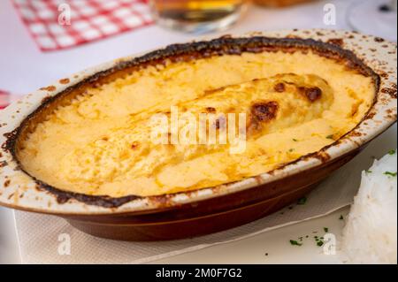 Quenelle, speciality of Lyon, oval-shaped dumplings filled with pike ...