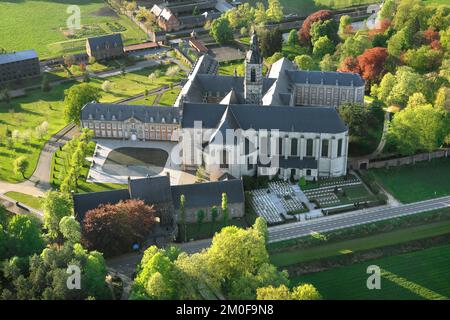 Abbey of Averbode, aerial view, Belgium, Vlaams-Brabant, Averbode Bos ...