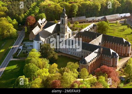 Abbey of Averbode, aerial view, Belgium, Vlaams-Brabant, Averbode Bos ...