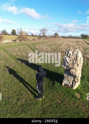 The Hawkstone neolithic ancient standing stone. Dean. Cotswolds ...