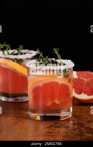 Pink pamola with red grapefruit and tequila. The red grapefruit adds ...