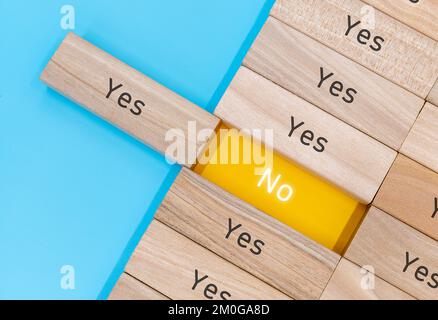 The concept of saying no when everyone shouts yes Stock Photo - Alamy