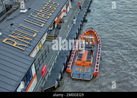 RNLI Tower Lifeboat Station next to Waterloo bridge London Stock Photo ...