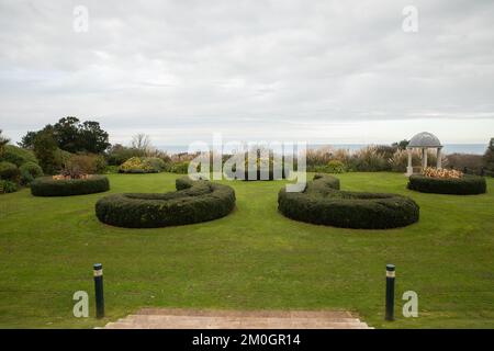 A view of the swimming pool in Tregenna Castle in St Ives, Cornwall ...