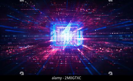 Quantum Computer concept and and quantum computing supercomputer symbol ...