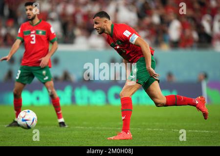 Romain Sais of Morocco during the FIFA World Cup Qatar 2022 match ...