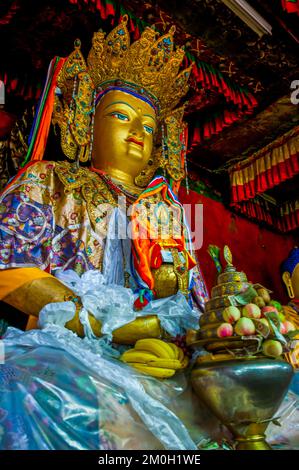 Buddha statue in the Ramoche temple, Lhasa, Tibet, Asia Stock Photo - Alamy