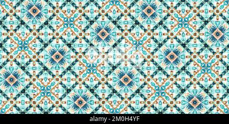 Teal beach house border in coastal style patchwork pattern. Modern ...