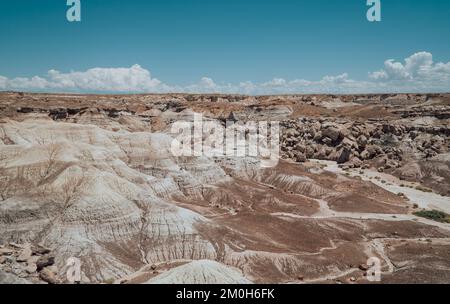 A beautiful shot of the Badlands in Petrified Forest National Park ...